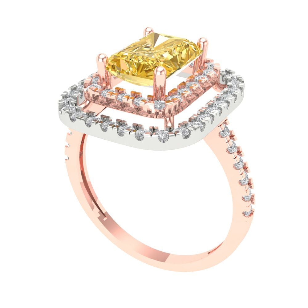 0.5 ct Princess Cut Clear Crystal 18k Pink Rose Gold Engraving ...