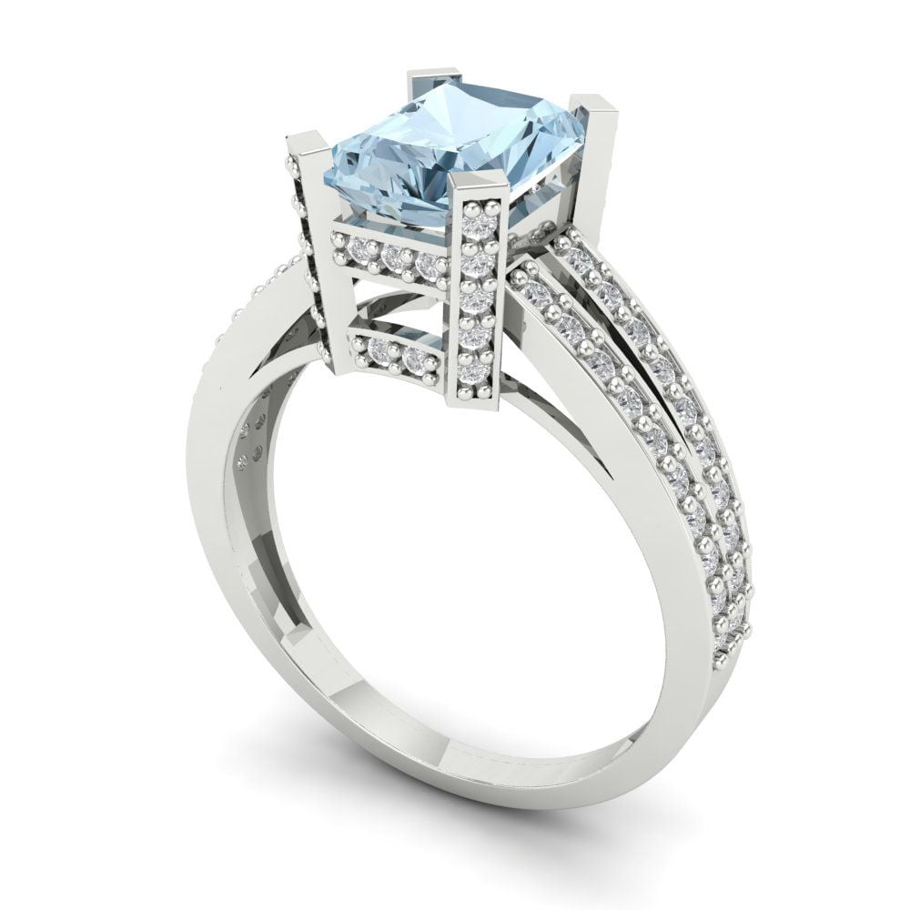 0.5 ct Princess Cut Clear Crystal 18k Yellow Gold Engraving Statement ...