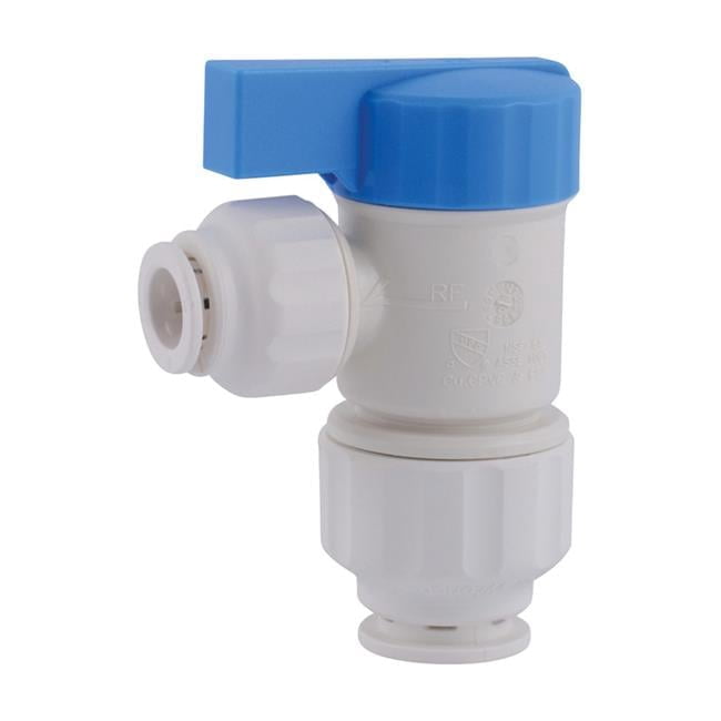 0.5 in. Push x 0.25 in. Dia. Push Plastic Angle Stop Valve, White ...