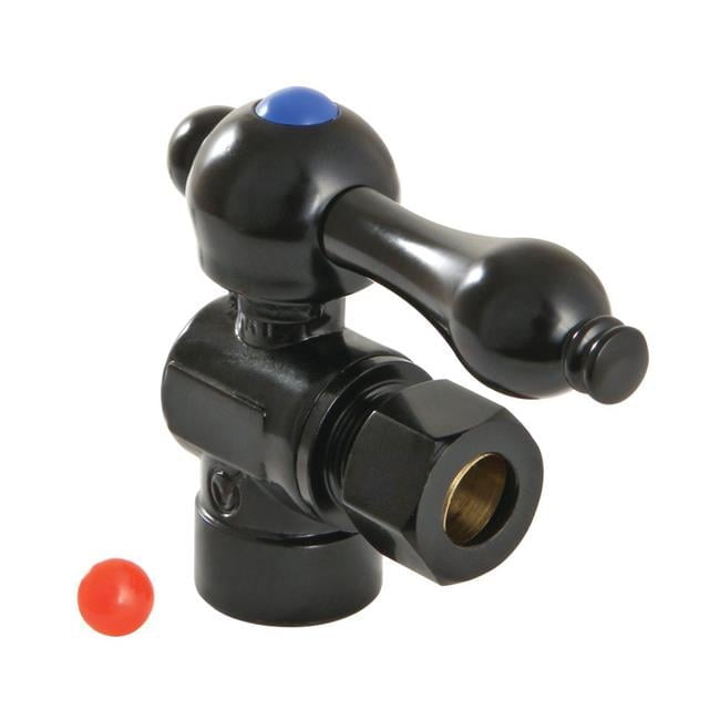 0.5 in. Sweat x 0.38 in. O.D. Compression Angle Stop Valve, Matte Black ...