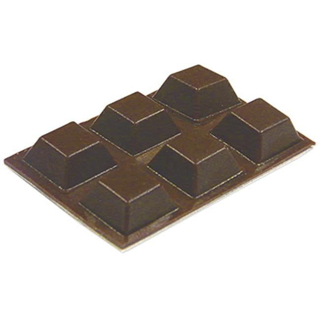 0.5 in. TruGuard Square Self Adhesive Vinyl Bumpers - Brown - Pack of 6 ...