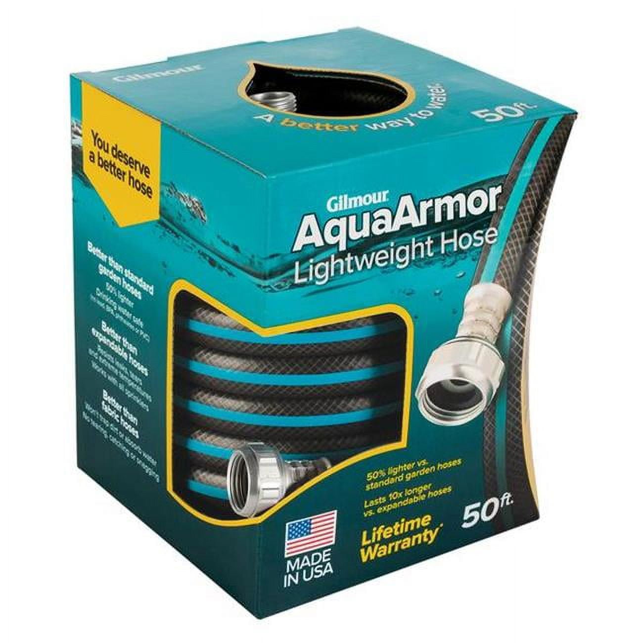 0.5 in. dia. x 50 ft. Gilmour AquaArmor Plastic Garden Hose, Black - Walmart.com
