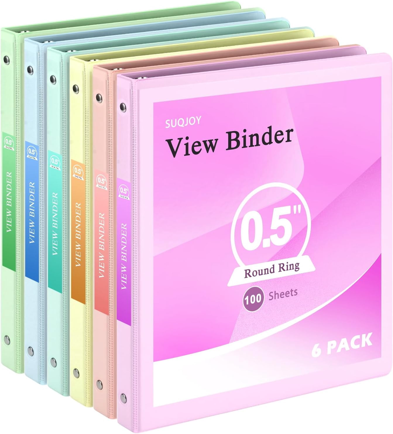 0.5 inch 3-Ring Binder, 1/2 inch Round Ring Binder with 2 Inside ...