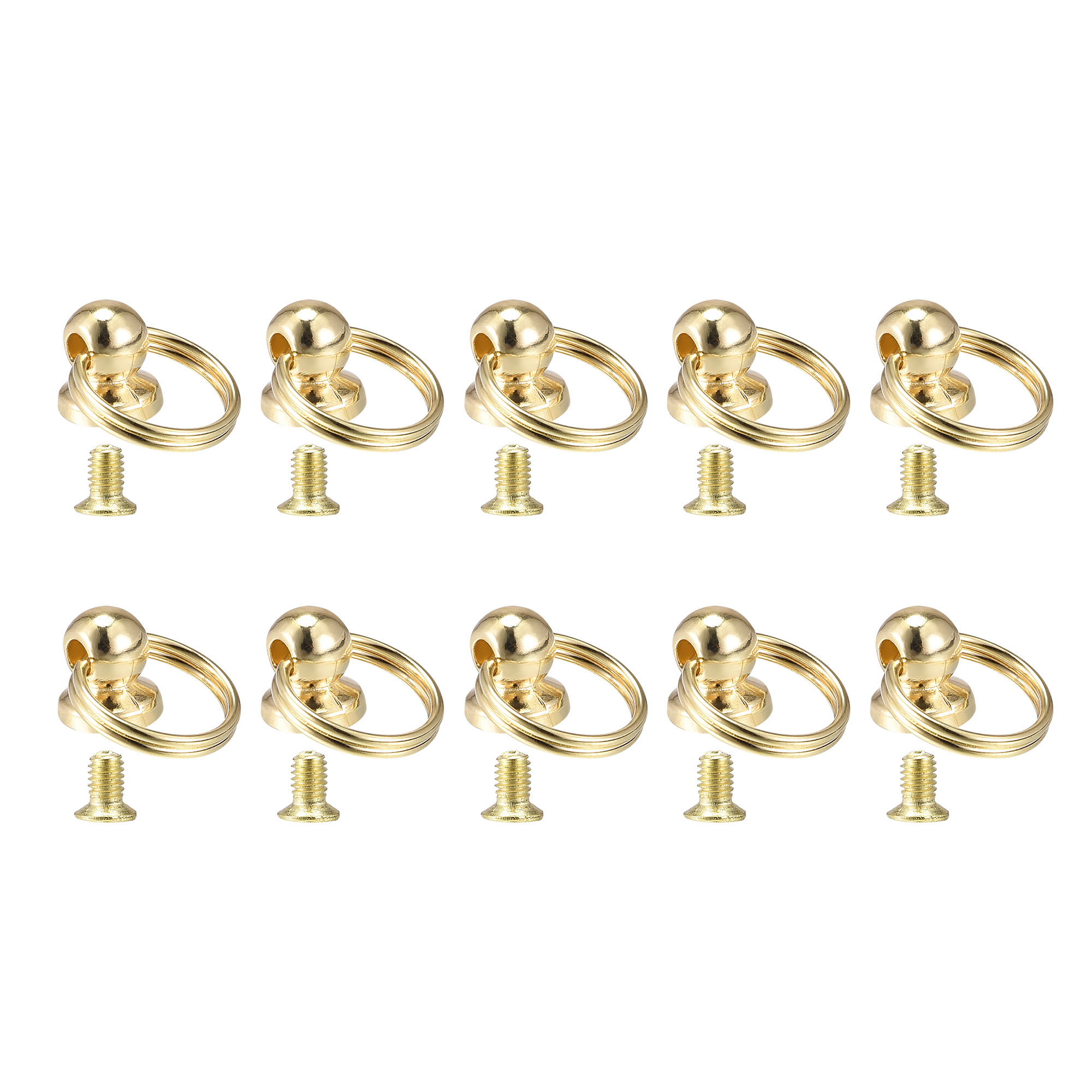 0.5-inch Round Head Button Stud Rivets Screw Back Screws Rivet Gold ...