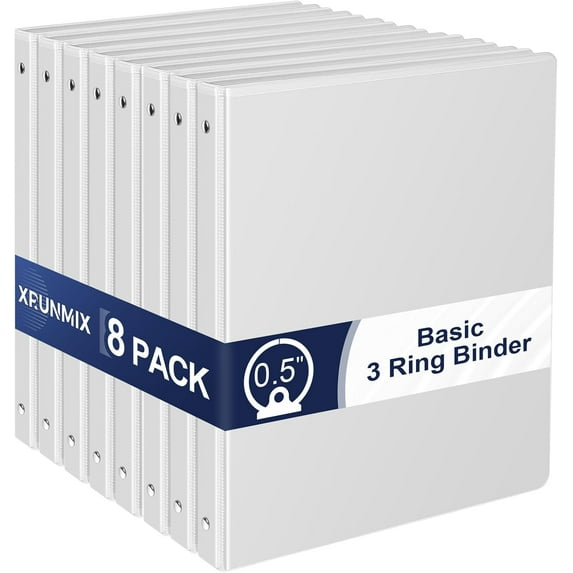 0.5-inch pocket 3-ring binder, 1/2-inch basic binder, 1-inch view round ...