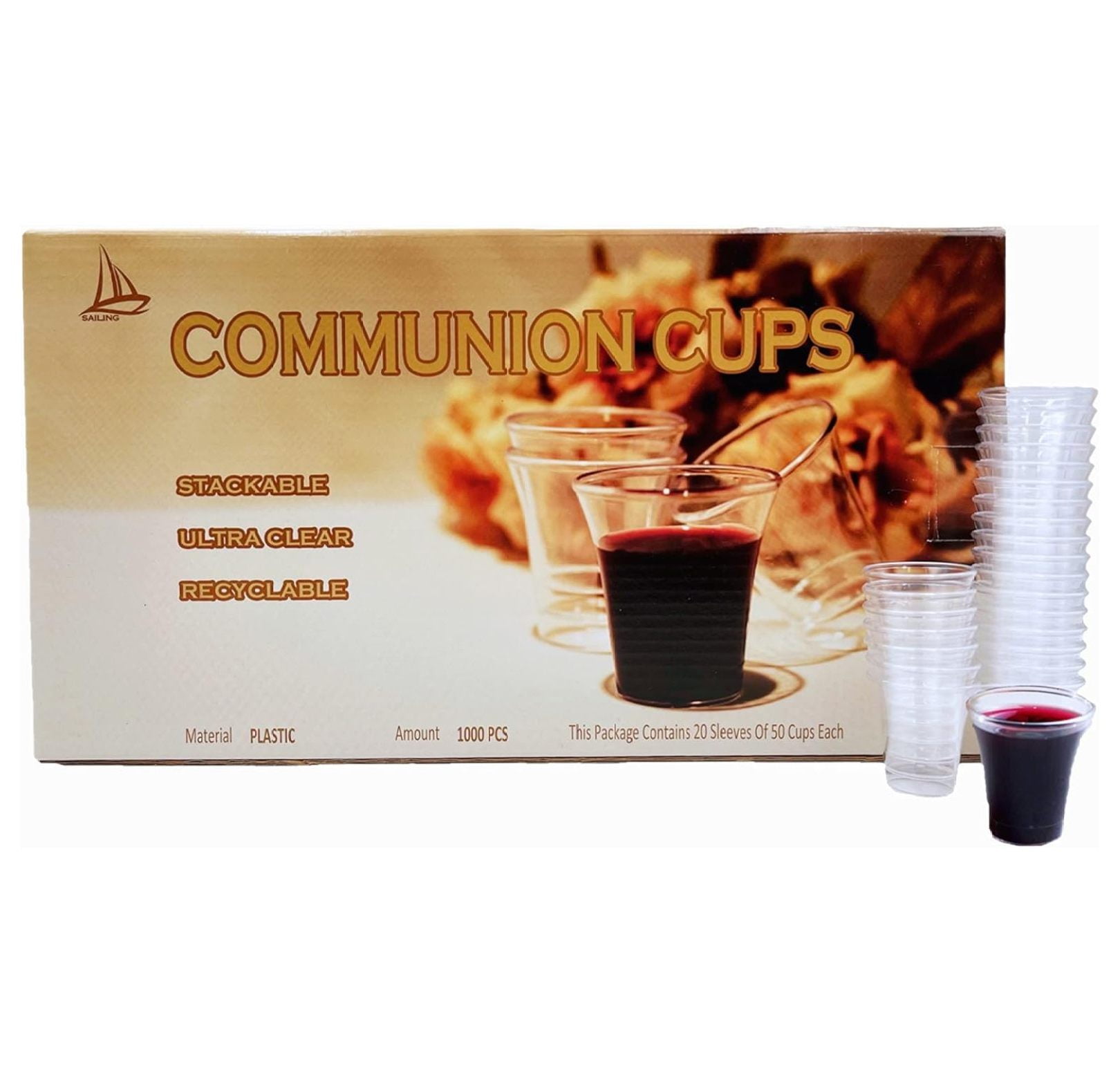 0.5 oz. Clear Plastic Communion Cups, Hard Disposable Communion Cups ...