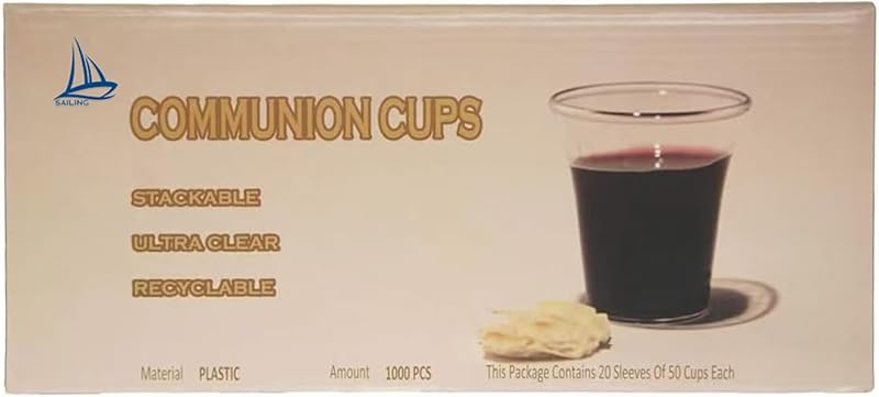 0.5 oz. Clear Plastic Communion Cups, Hard Disposable Communion Cups ...