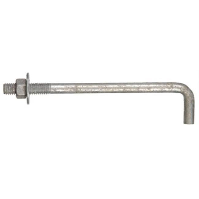 0.5 x 10 in. Hot Dipped Galvanized Anchor Bolts with Nuts & Washers ...