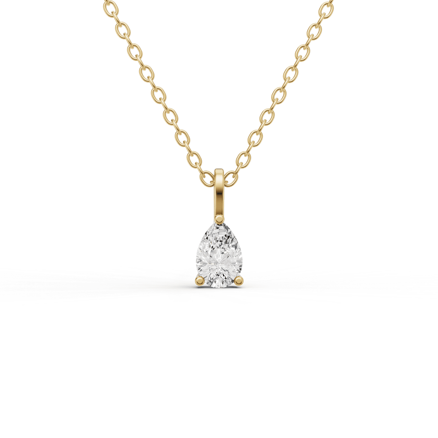 0.50 CT Lab Grown Pear Shape Diamond Solitaire Pendant with Bail ...