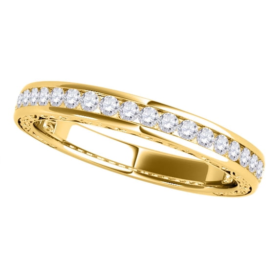 0.50 Ct Diamond Channel Set Wedding Band - Bridal Ring Set In 14K ...