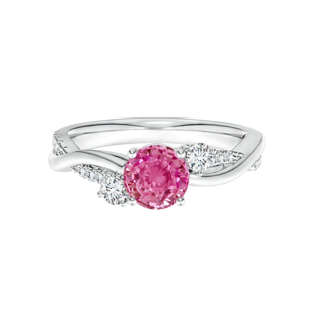 0.50 Ctw Round Pink Tourmaline 925 Sterling Silver Women Promise Ring ...