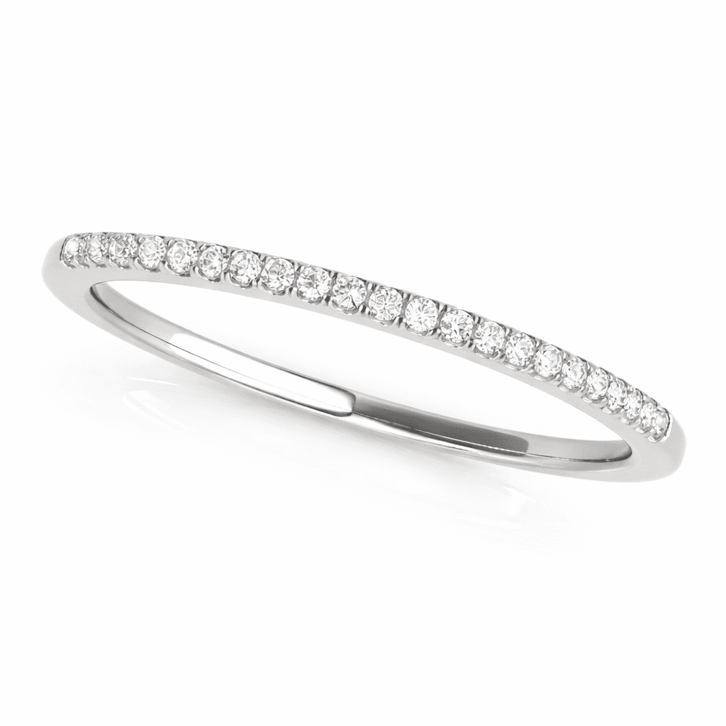 0.50CT Classic Diamond Half Eternity Band | 14K White Gold Dainty ...