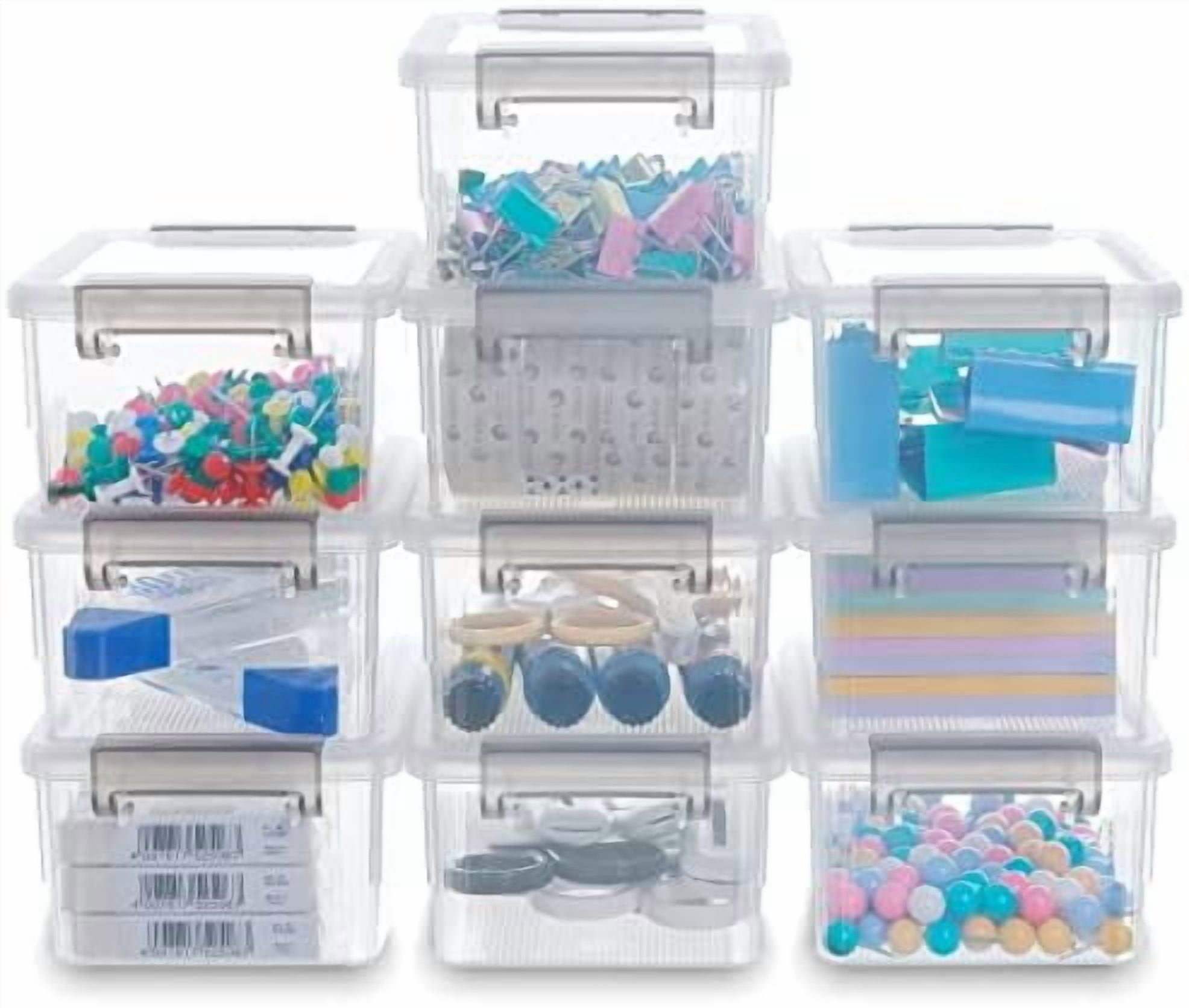 0.53 QT 10 Packs Small Storage Bins Plastic Storage Container Stackable ...