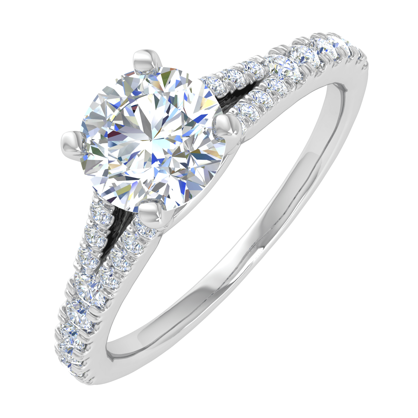 0.55 Carat Prong Set Solitaire Diamond Engagement Ring Band in 14K ...
