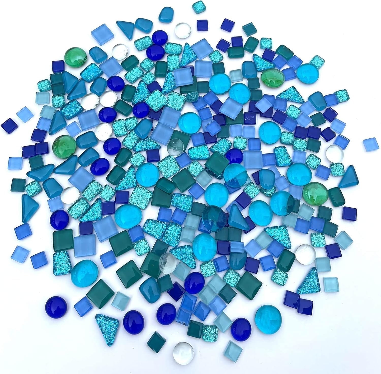 0.55 LB Blue Mixed Irregular Crystal Glass Mosaic Tiles,Blue Mosaic ...