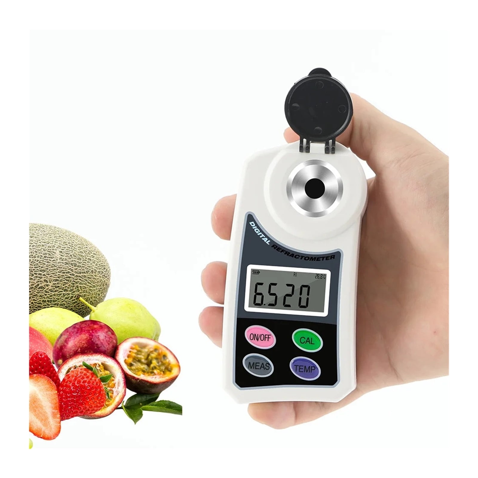 0-55% Sugar Meter Digital Refractometer LCD Display Content Detector ...