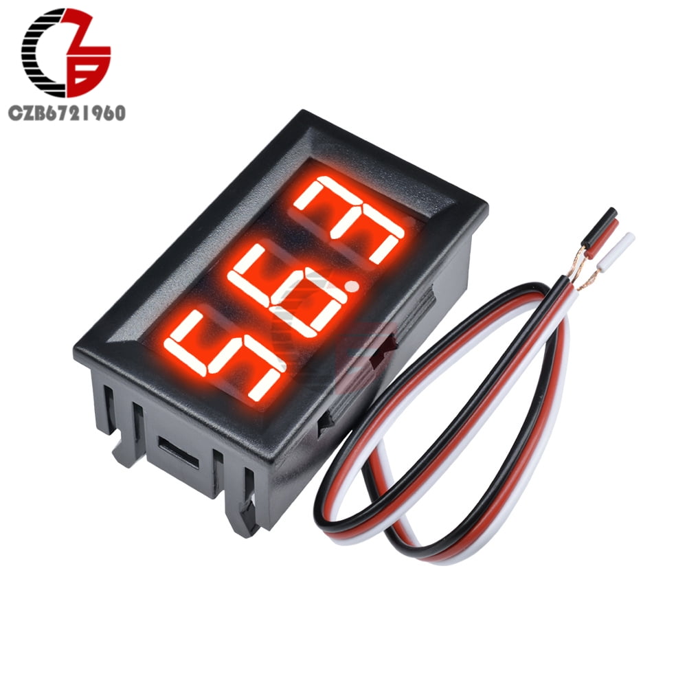 0.56 Inch LED DC Digital Voltmeter Voltage Meter 3 Bit 3 Wire DC 4.5V ...