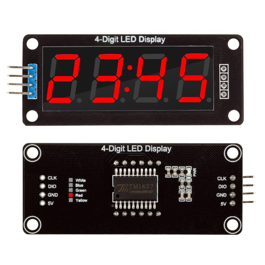 0.56" Inch TM1637 RGB 4-Bits Digital LED Clock Tube Display for Arduino - Walmart.com