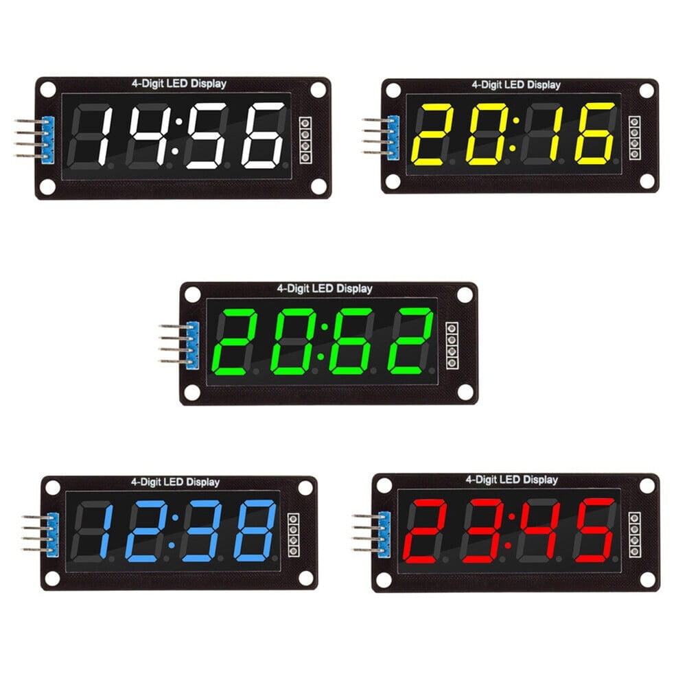 0.56\" Inch Tm1637 Rgb 4-Bits Digital Led Clock Tube Display For Arduino White - Walmart.com