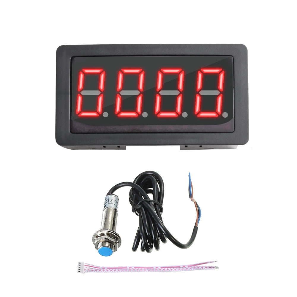 0.56'' Tachometer 4 Digital Green LED Tach RPM Speed Meter With Hall ...
