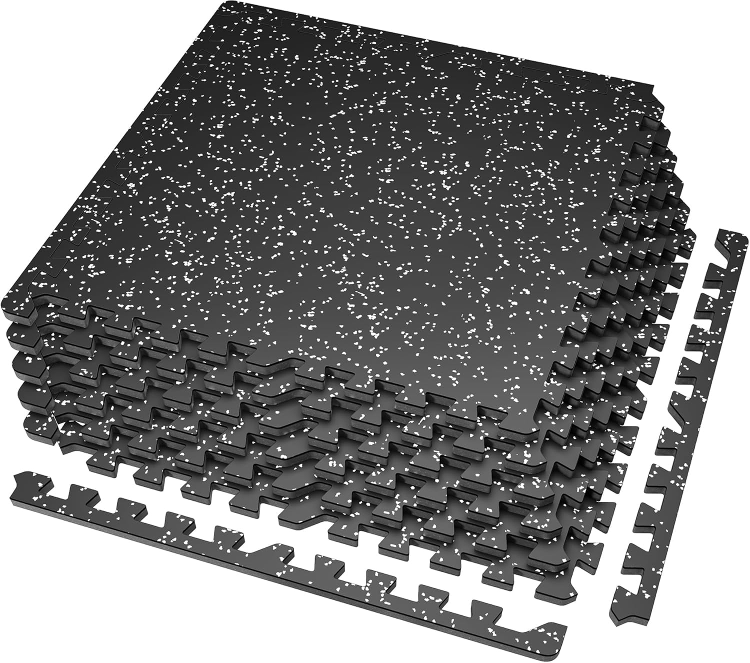 0.56'' Thick 6 Pcs 24 Sq Ft Rubber Top Exercise Equipment Mats, High ...