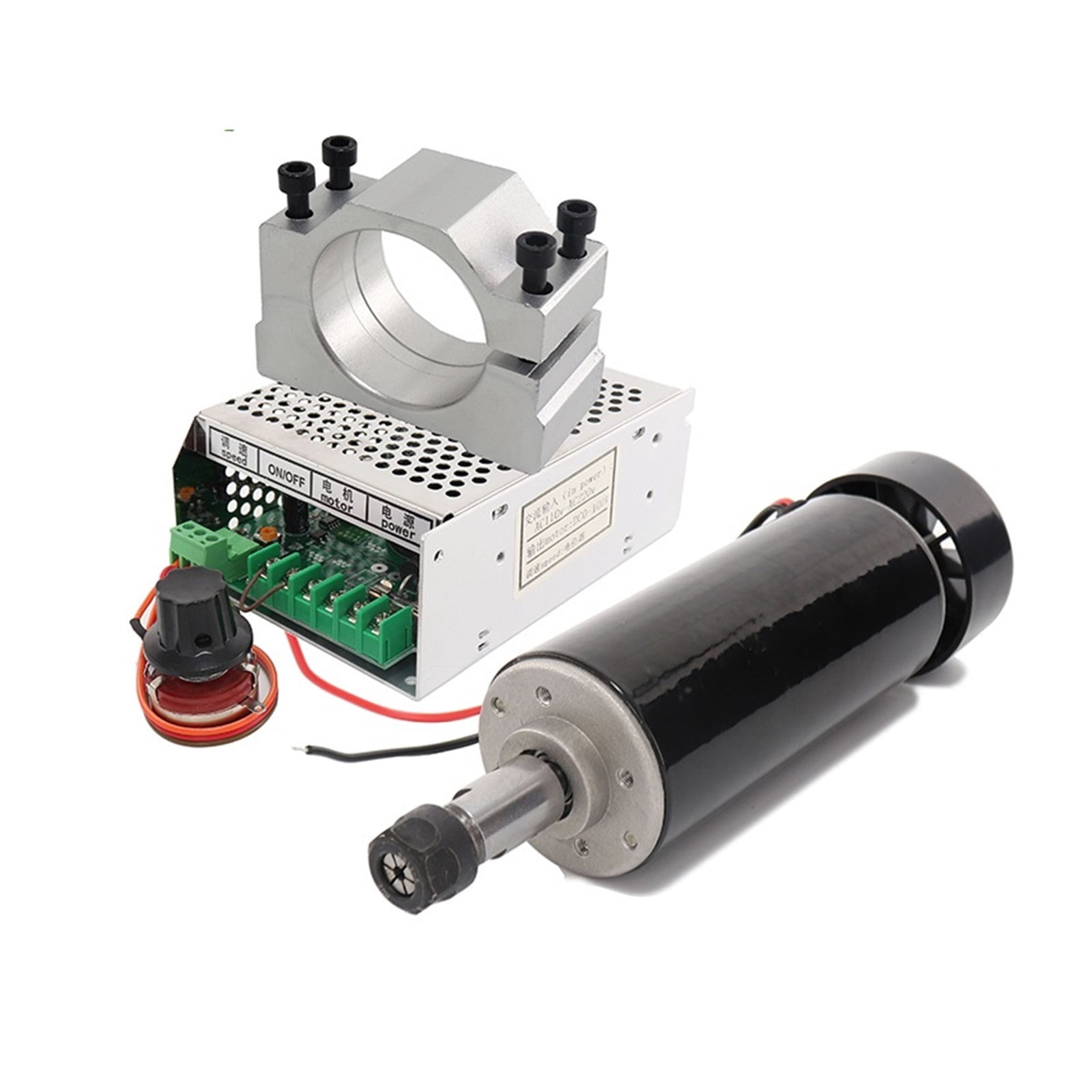 0.5KW Air Cooling Spindle DC Motor + Power + CNC Collet 500W For 3D ...