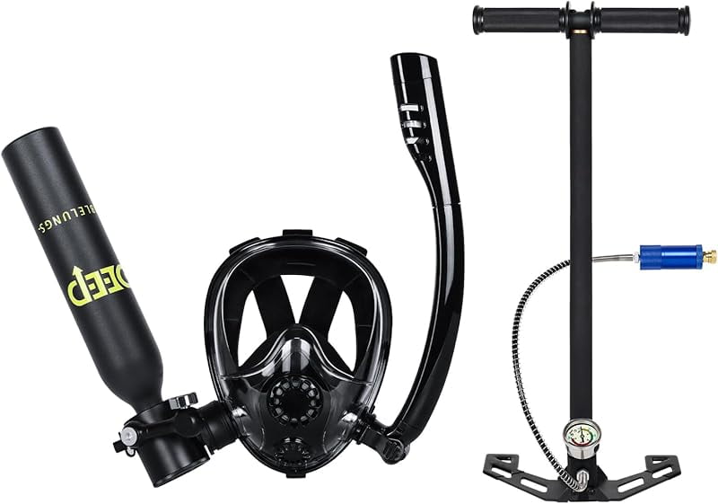 0.5L Scuba Diving Tank with Full Face Snorkel Mask, Support About 7-10 ...