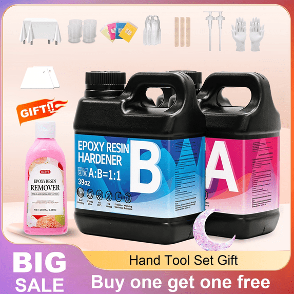 78oz Crystal Clear Epoxy Resin AB Glue Kit With Free 250ml Resin ...