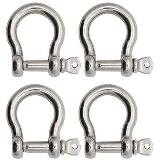 0.5in. Stainless Steel Bow Shackle - Pack of 4 - Walmart.com