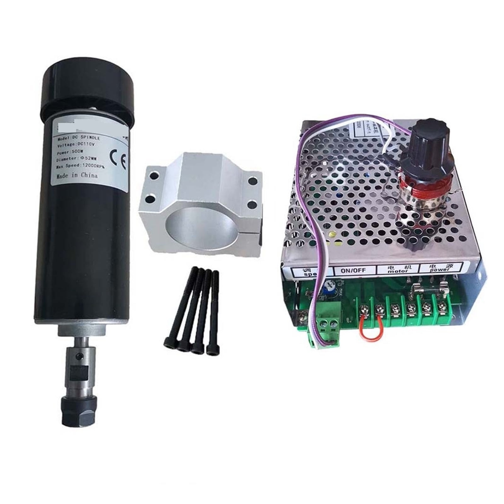 0.5kw Clamps Air Cooled Spindle Motor Kit ER11 Chuck CNC 500W Spindle ...