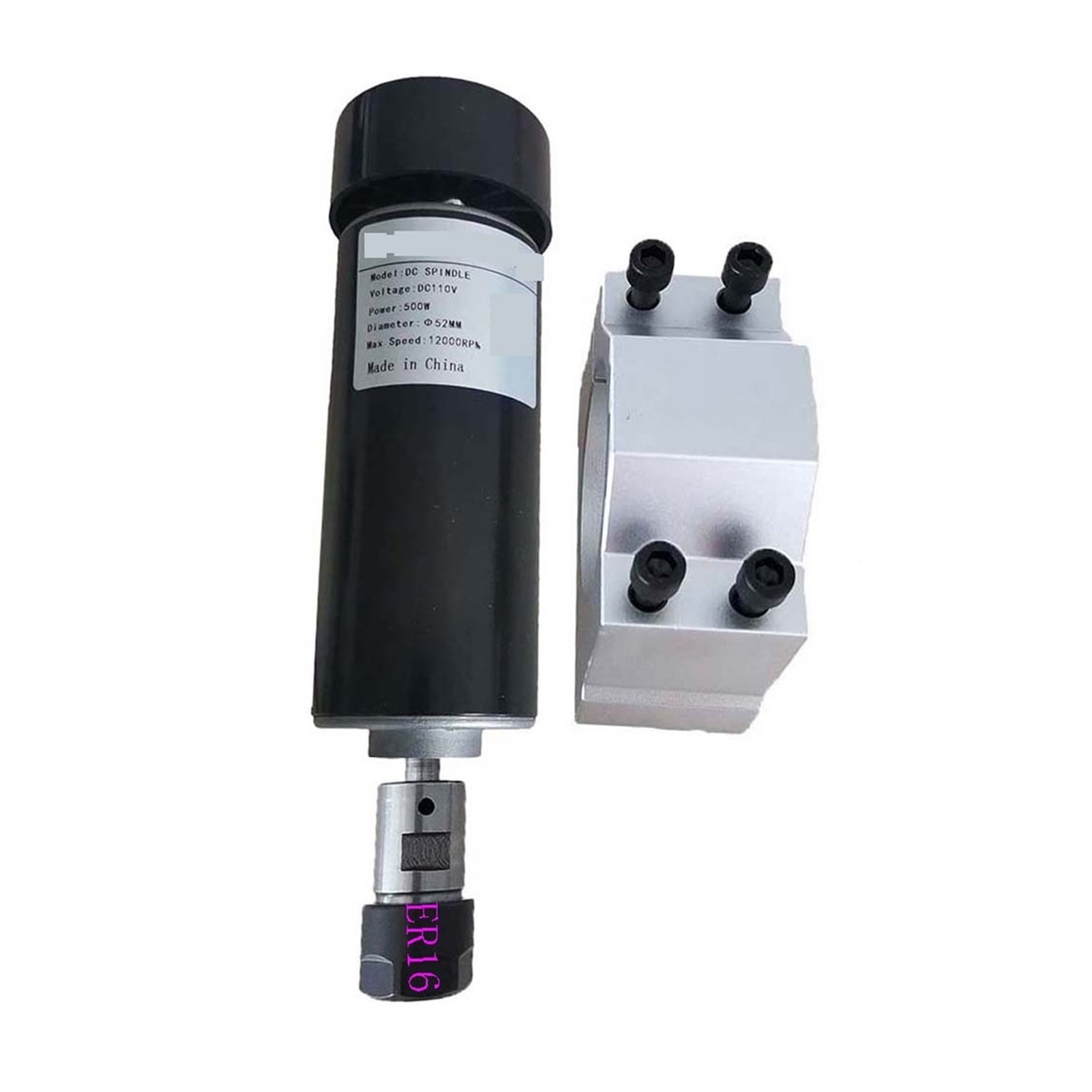 0.5kw Clamps Air Cooled Spindle Motor Kit ER16 Chuck CNC 500W DC ...