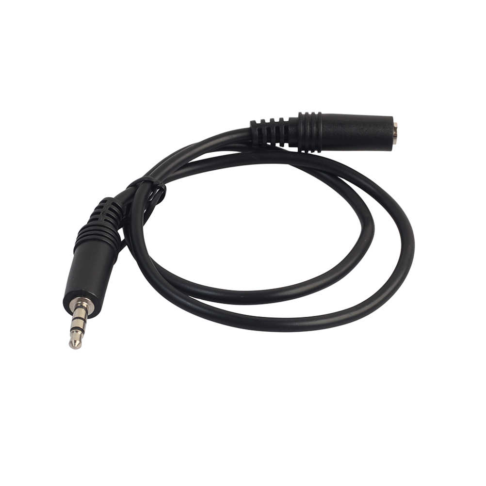 0.5m Male to 3.5mm Female Audio Jack Extension Cable - Black - Walmart.com