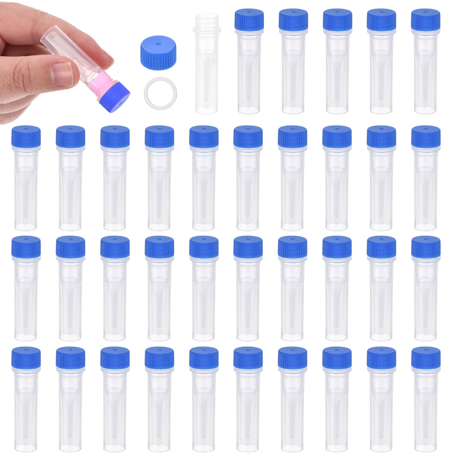 0.5mL Plastic Test Tubes 36Pcs Frozen Test Tube Graduated Vial ...