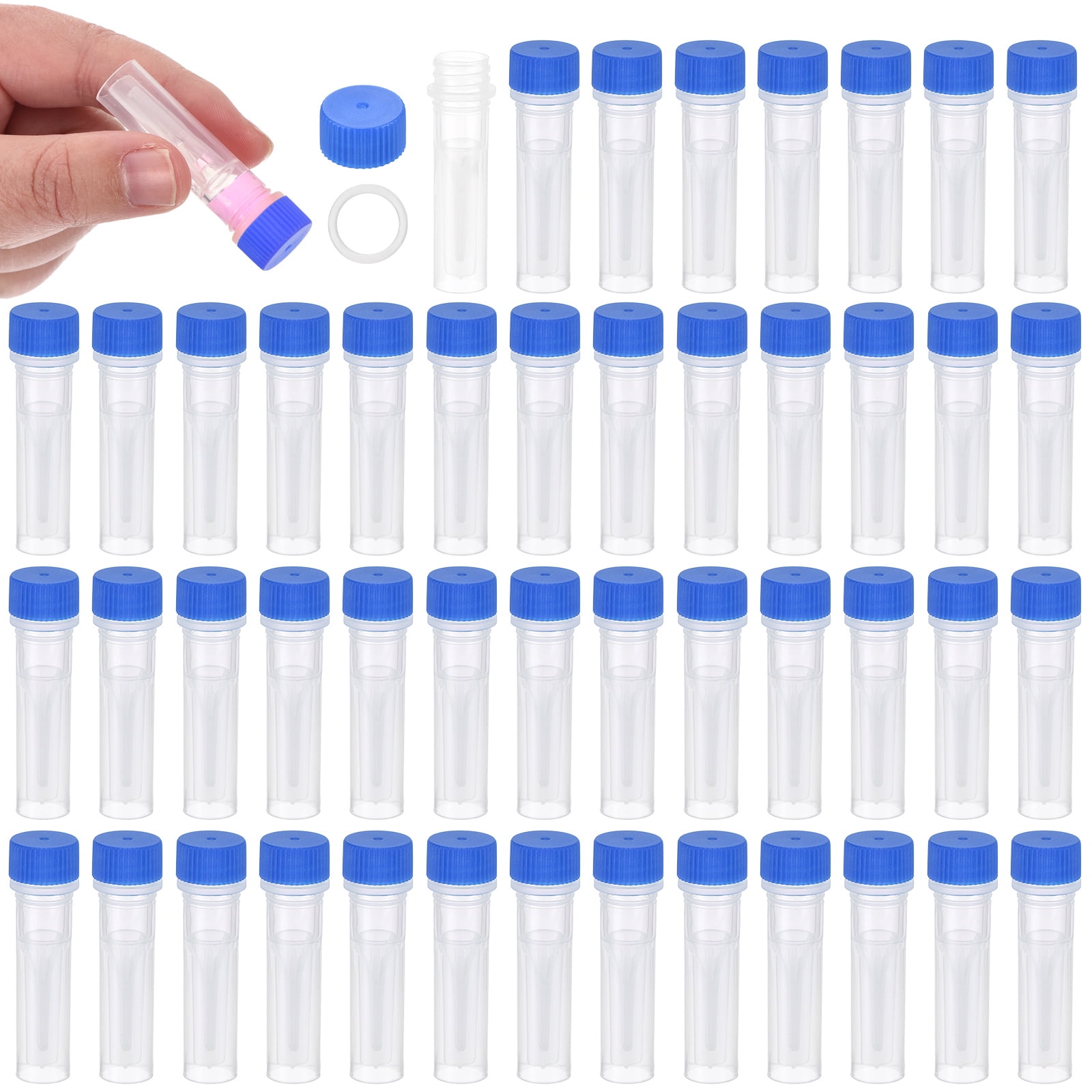 0.5mL Plastic Test Tubes 48Pcs Frozen Test Tube Graduated Vial ...