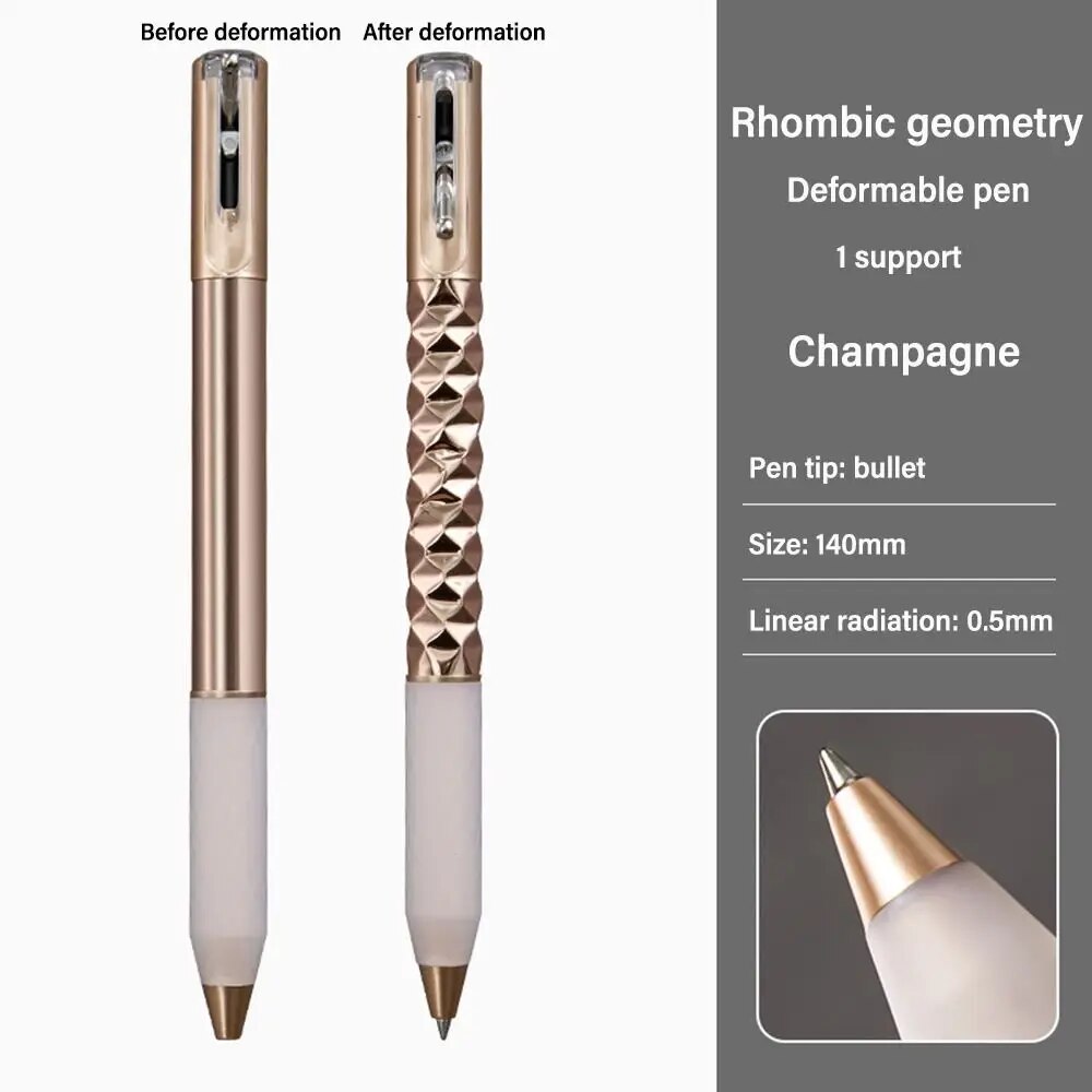 0.5mm Black Ink Deformation Gel Pen Metal Shape Change Neutral Pen ...