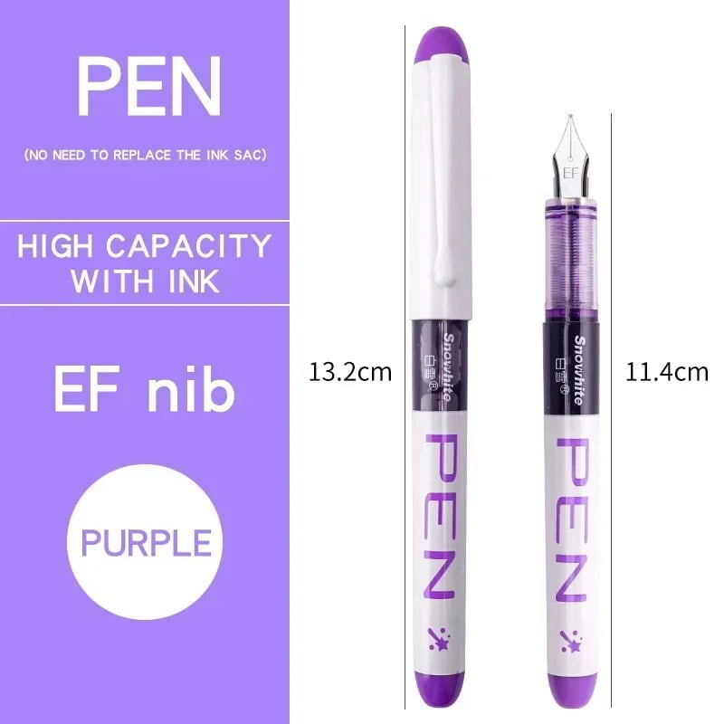 0.5mm F /0.38mm EF Extra Fine Nib Disposable Classic Fountain Pens For ...
