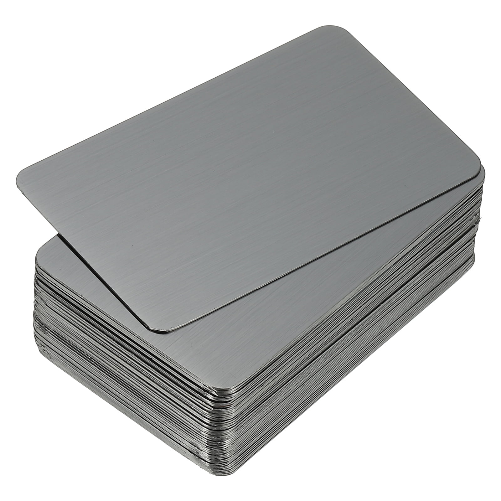 0.5mm Stainless Steel Metal Business Cards, 50 Pack Blank Name Card ...