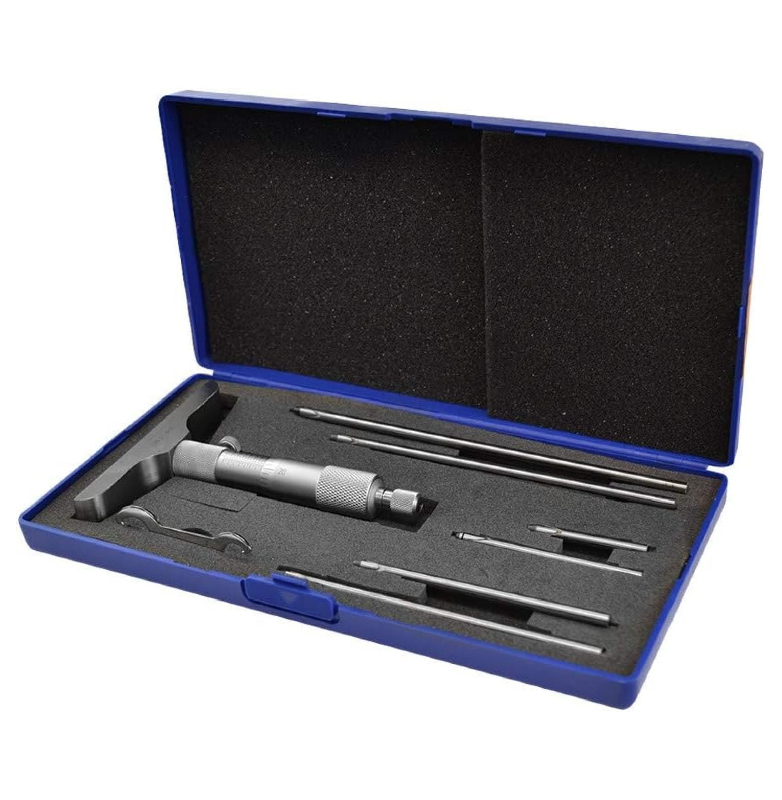 0-6" Depth Gauge Depth Micrometer 4.0" BASE ROUND HEAD MEASURING RODS ...