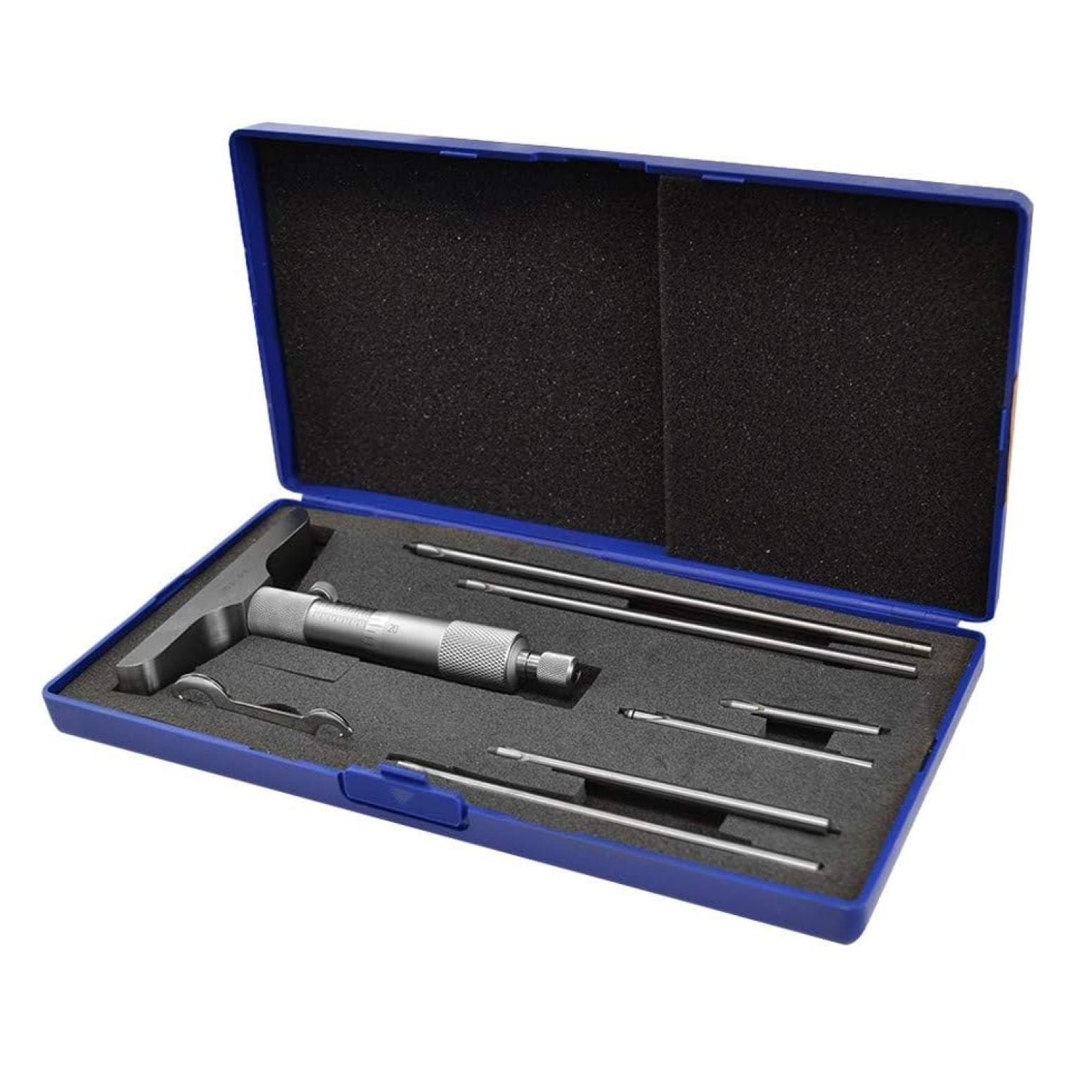 0-6" Depth Gauge Depth Micrometer 4.0" Base Round Head Measuring RODS ...