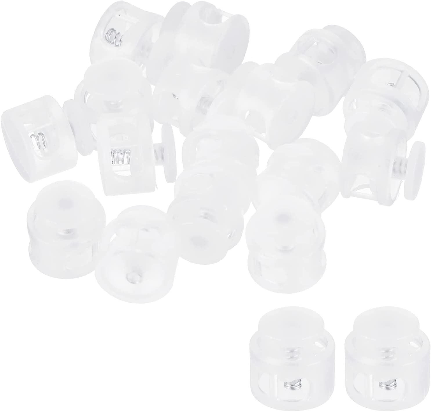 0.6" Dia Cord Locks, 120 Pack Round Double Hole Stopper Elastic Cord ...