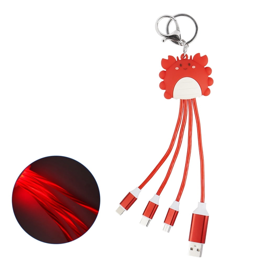 0.6 Ft 3 in 1 Multi Charging Cable, Short Universal USB Keychain Cable ...