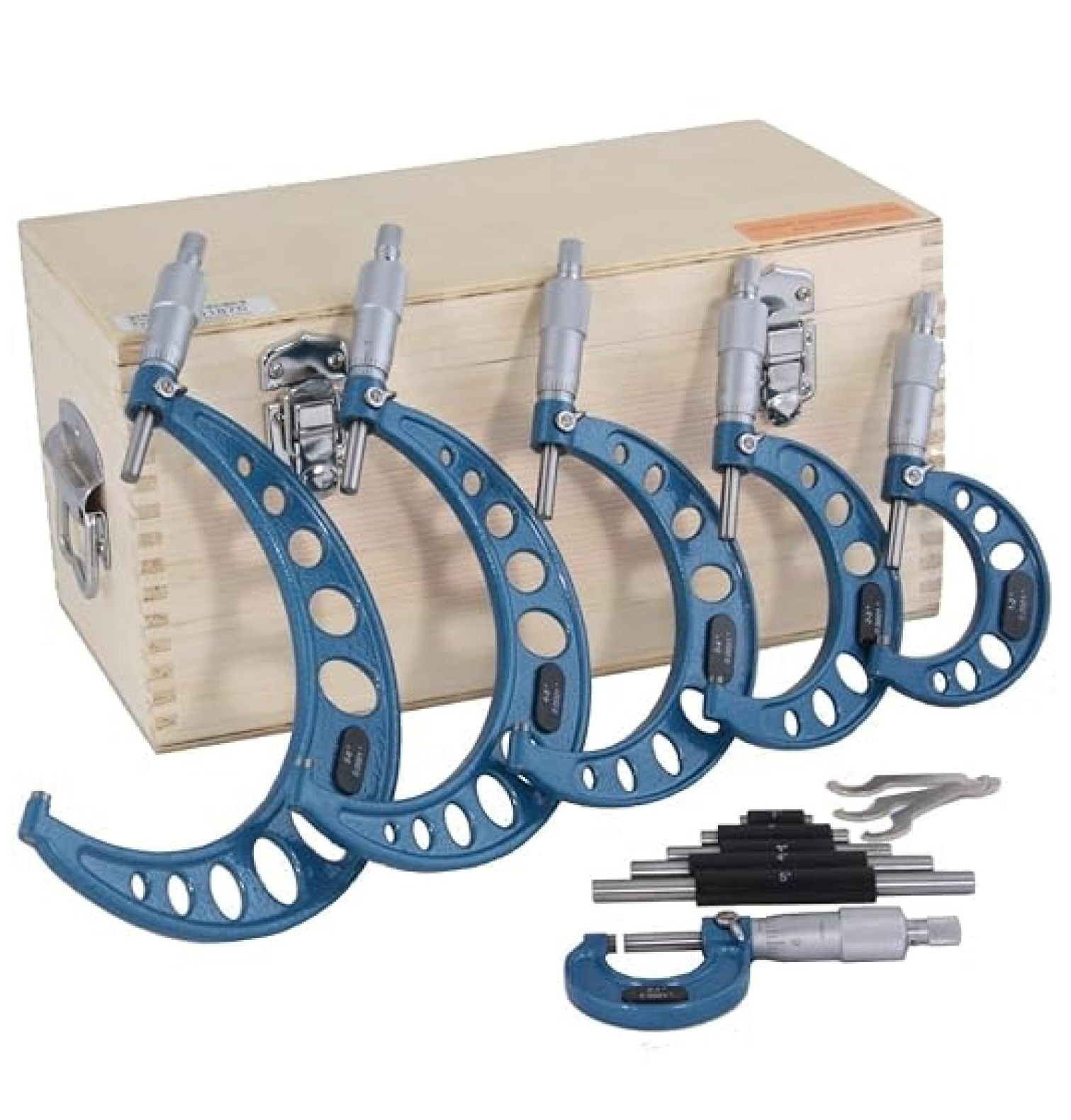 0-6" Premium Outside Micrometer Machinist Tool Set Round Frame 0.0001 ...