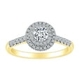 AFFY 0.60 Carat (Ctw) Round Shape White Natural Diamond Double Halo ...