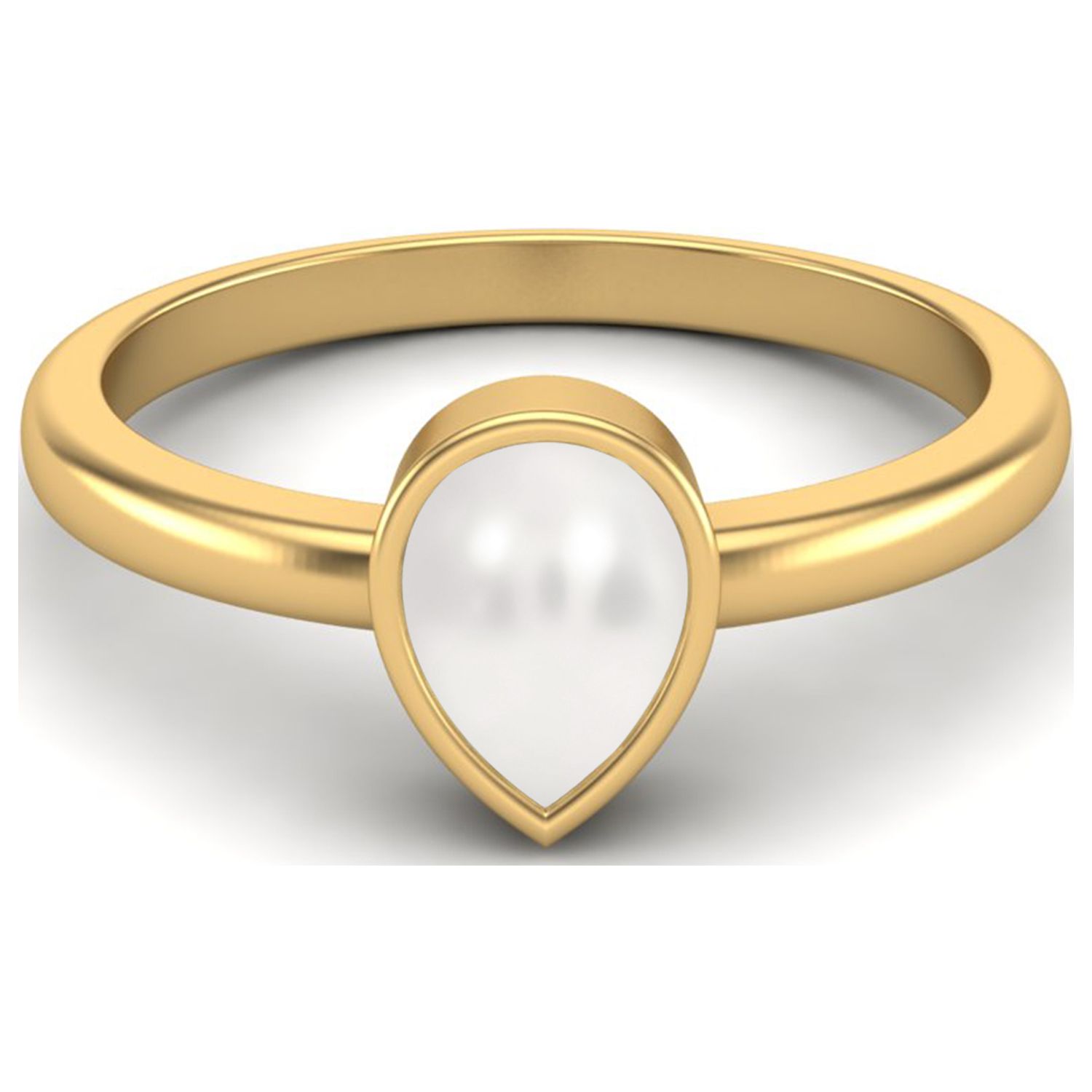 0.60 Cts Pear Shape Pearl 925 Sterling Silver Gold Vermeil Solitaire ...