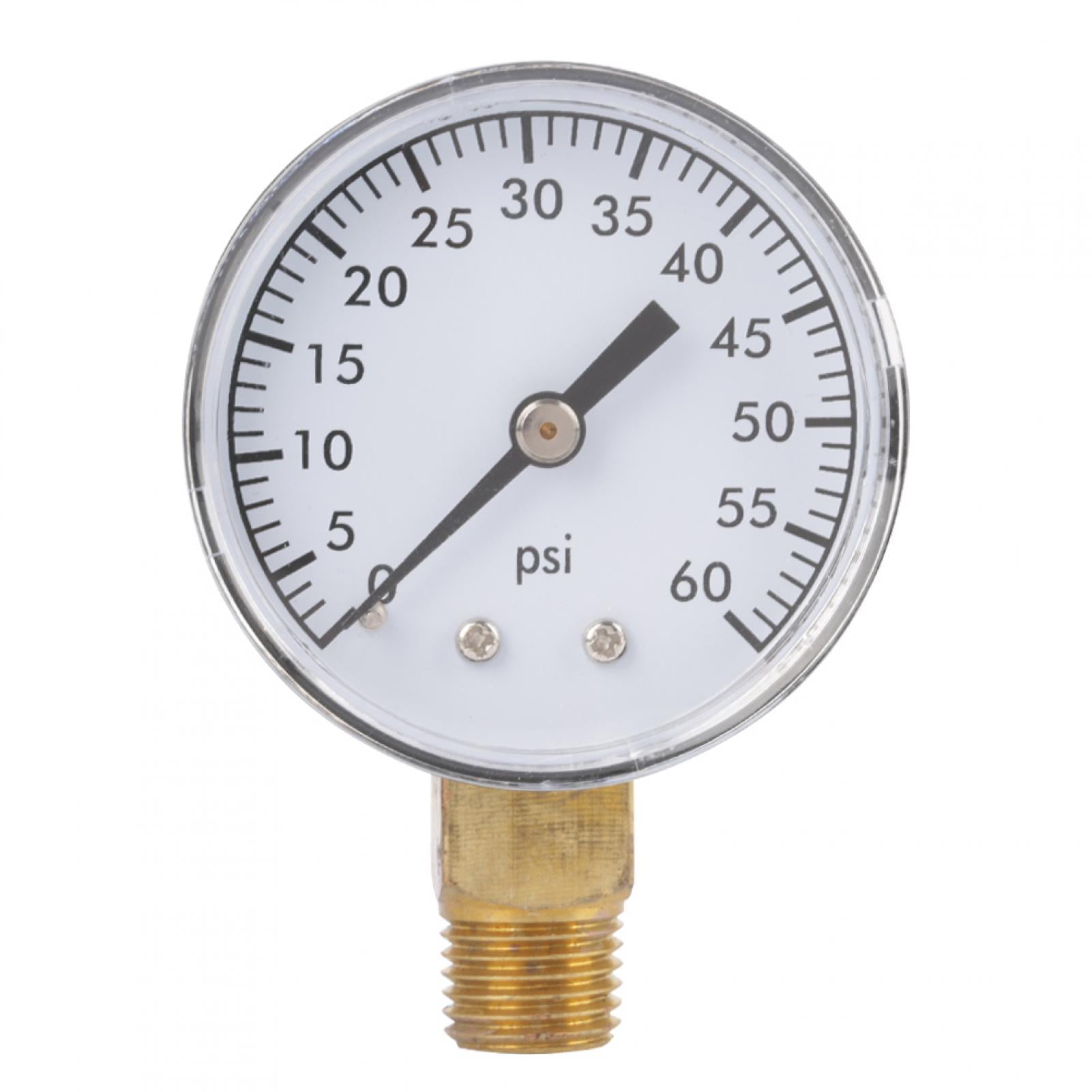 0-60psi Pressure Gauge Manometer for Water Air Oil Dial Instrument Base ...