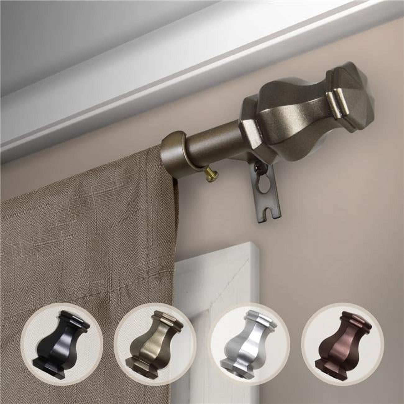 0.625 in. Dia. Nolan Curtain Rod, Antique Gold - 18-28 in. - Walmart.com