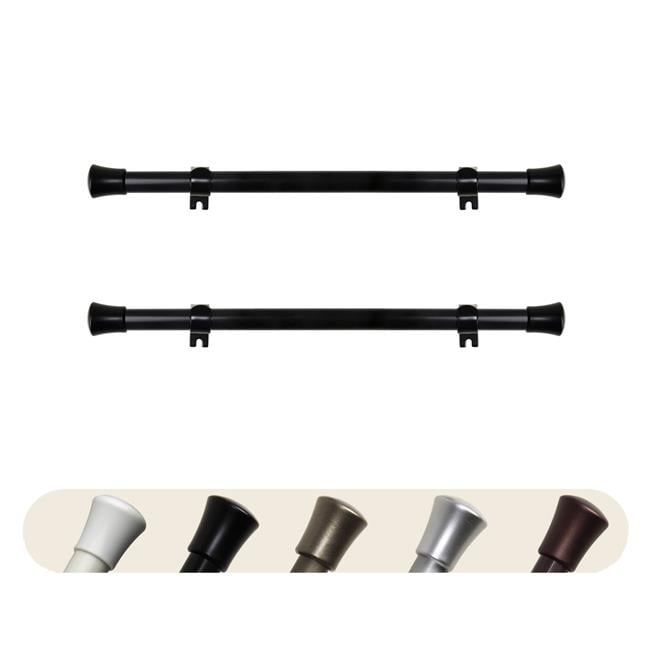 0.625 in. Dia. Side Curtain Rod, Black - 12-20 in. - Set of 2 - Walmart.com