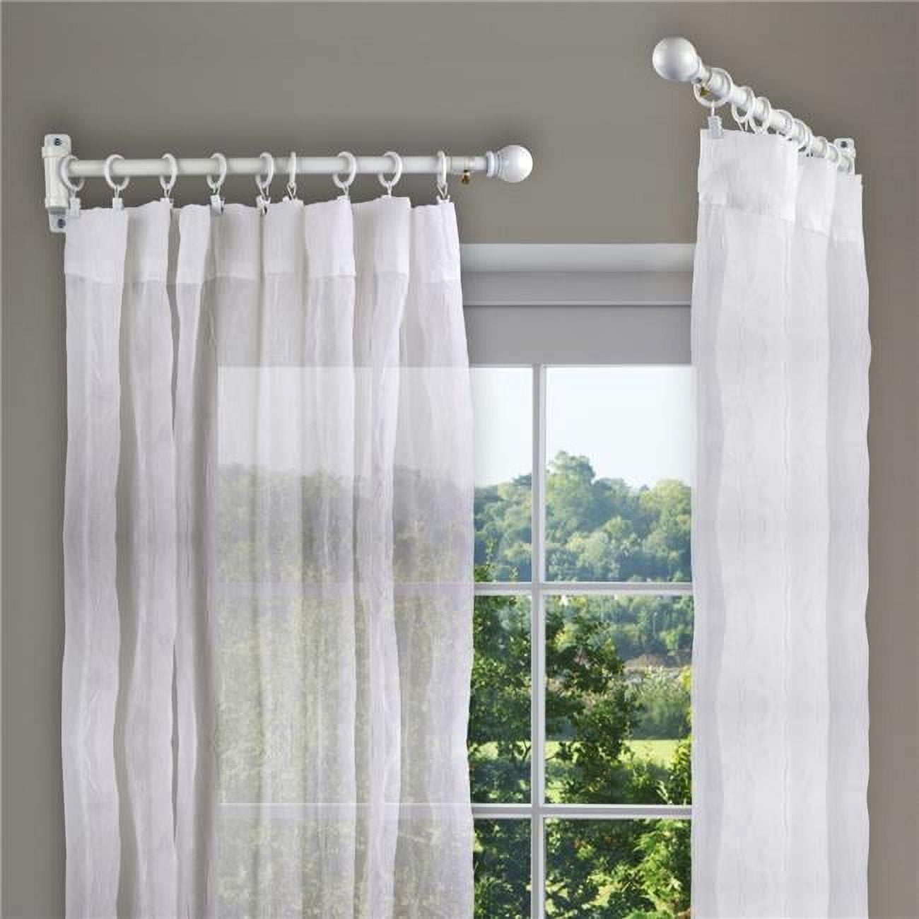 0.625 in. Dia. Swing Curtain Rod, White - 17-26 in. - Walmart.com