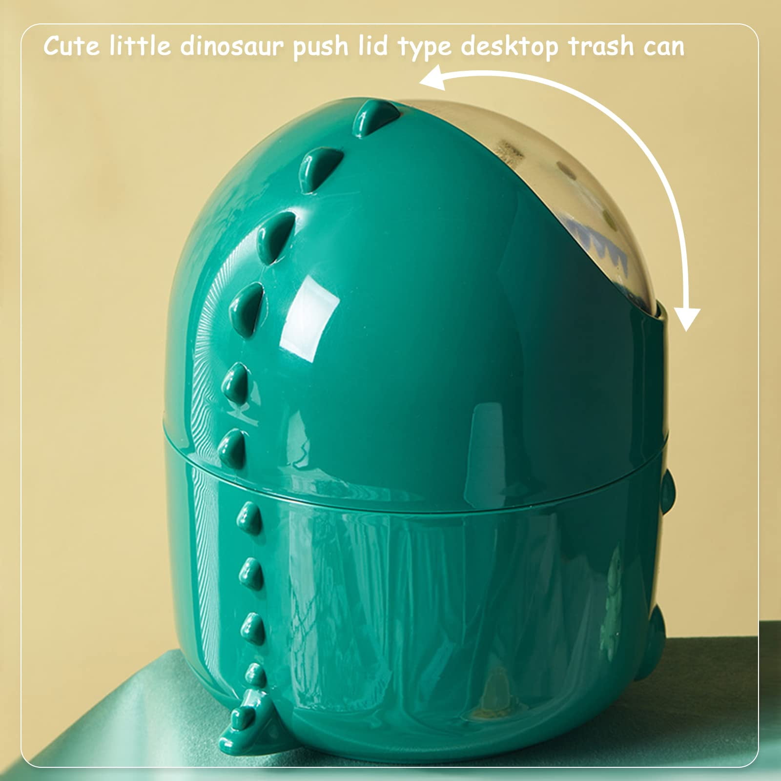 0.63 Gal Mini Desktop Trash Can with Lid, Cute Little Dinosaur ...