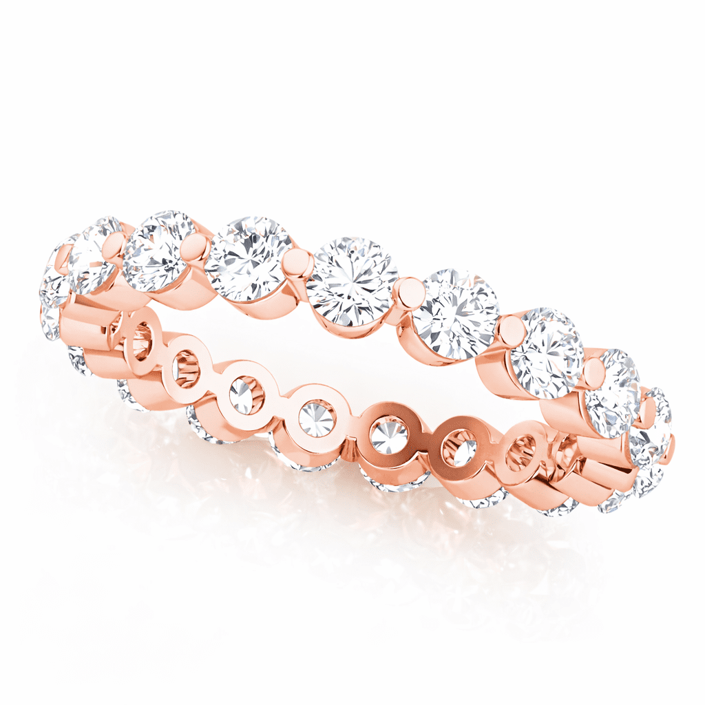 0.65ct Full Eternity Wedding Band In 14K Rose Solid Gold - Walmart.com
